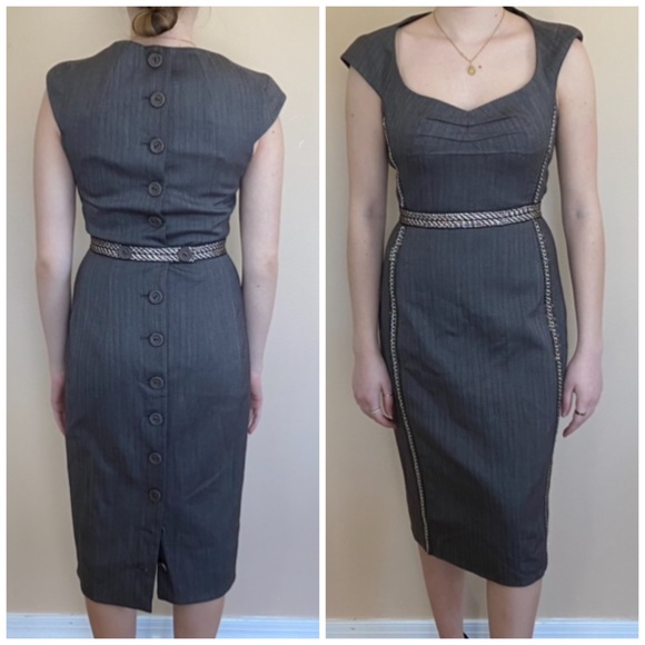 Byron Lars | Dresses | Byron Lars Chain Link Herringbone Pencil Dress ...